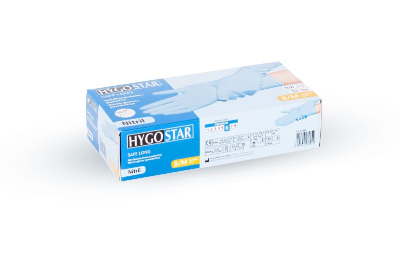 Nitril-Einmalhandschuhe (lang) | M, 30 cm | E0009
